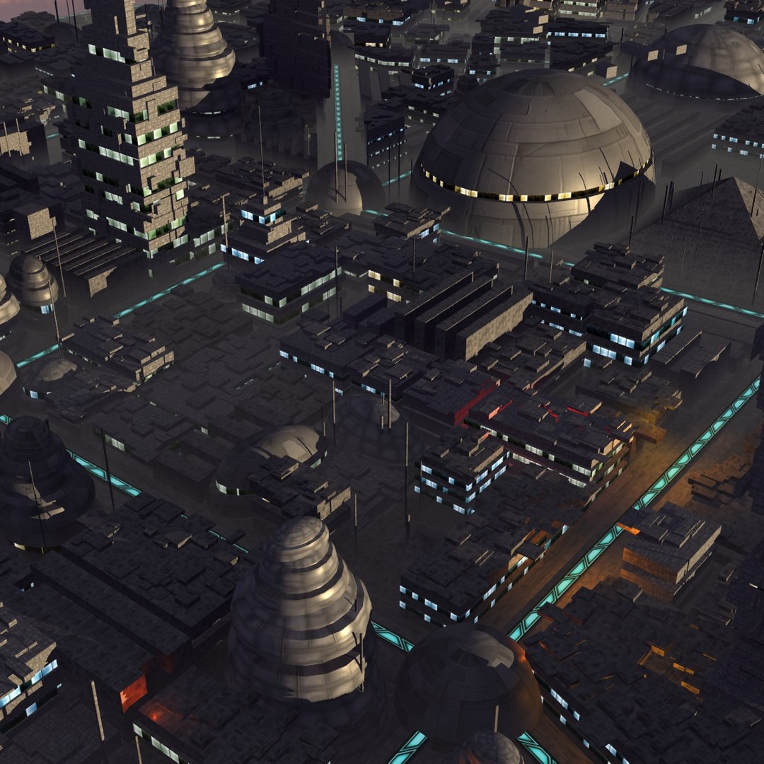 Futuristic Space City 3d Model