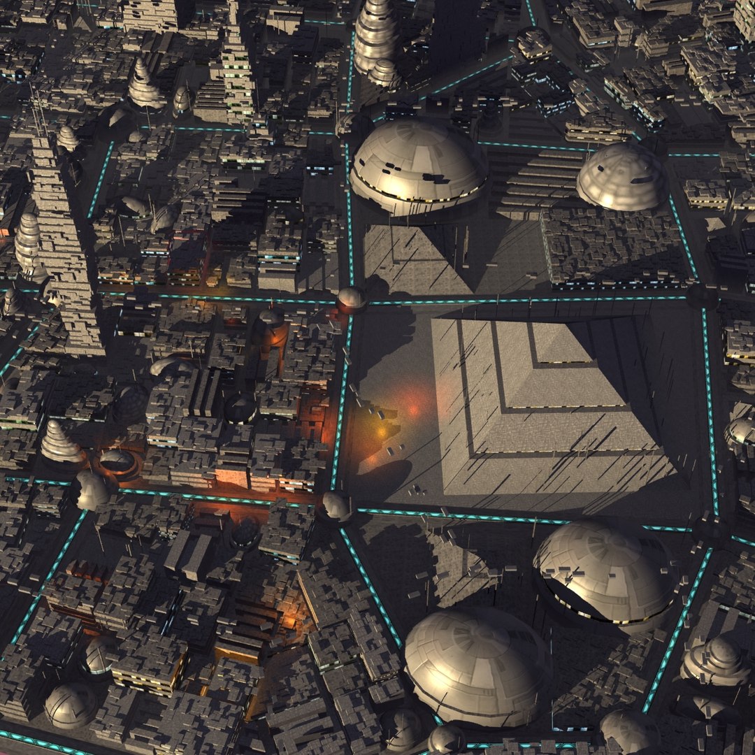Futuristic Space City 3d Model