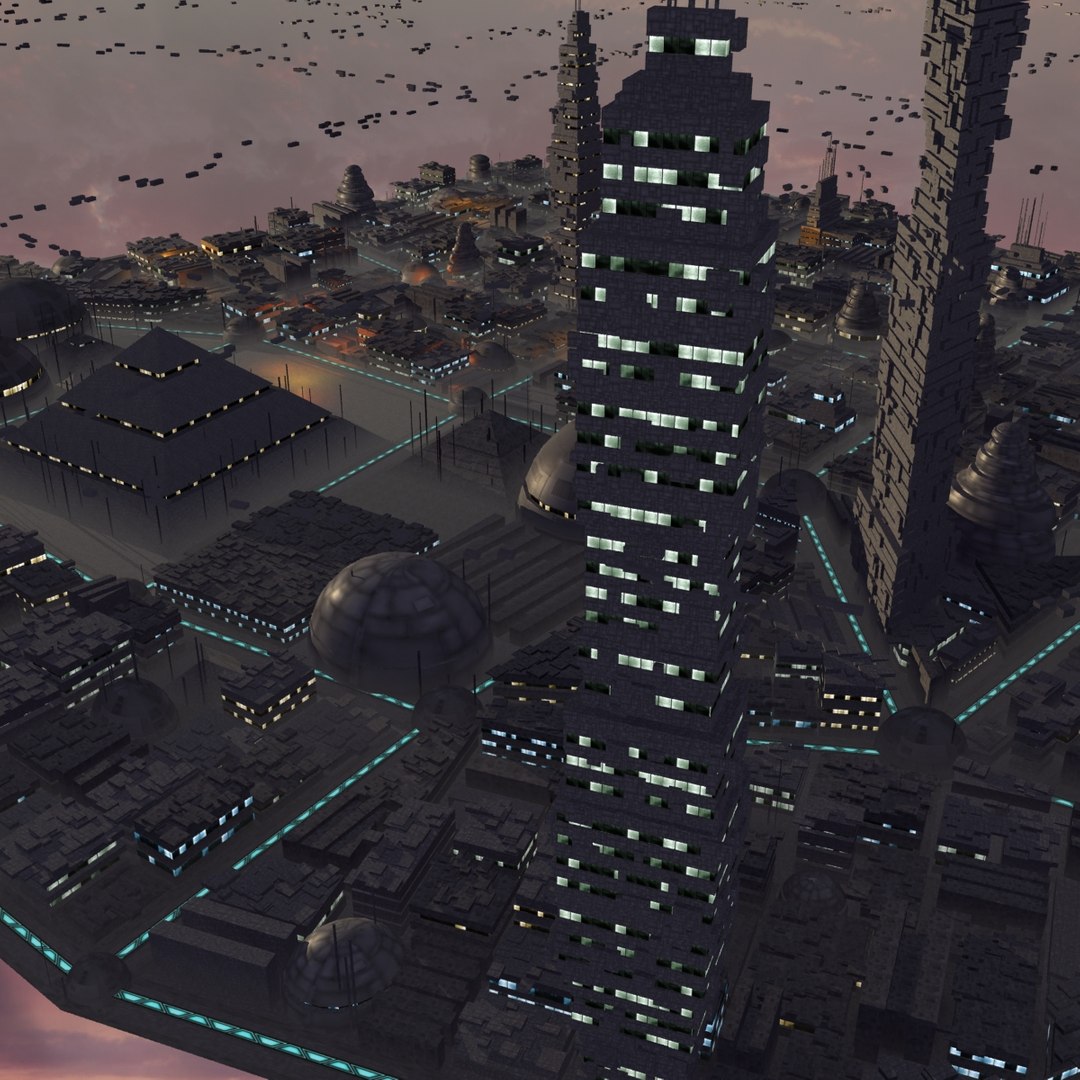 Futuristic Space City 3d Model