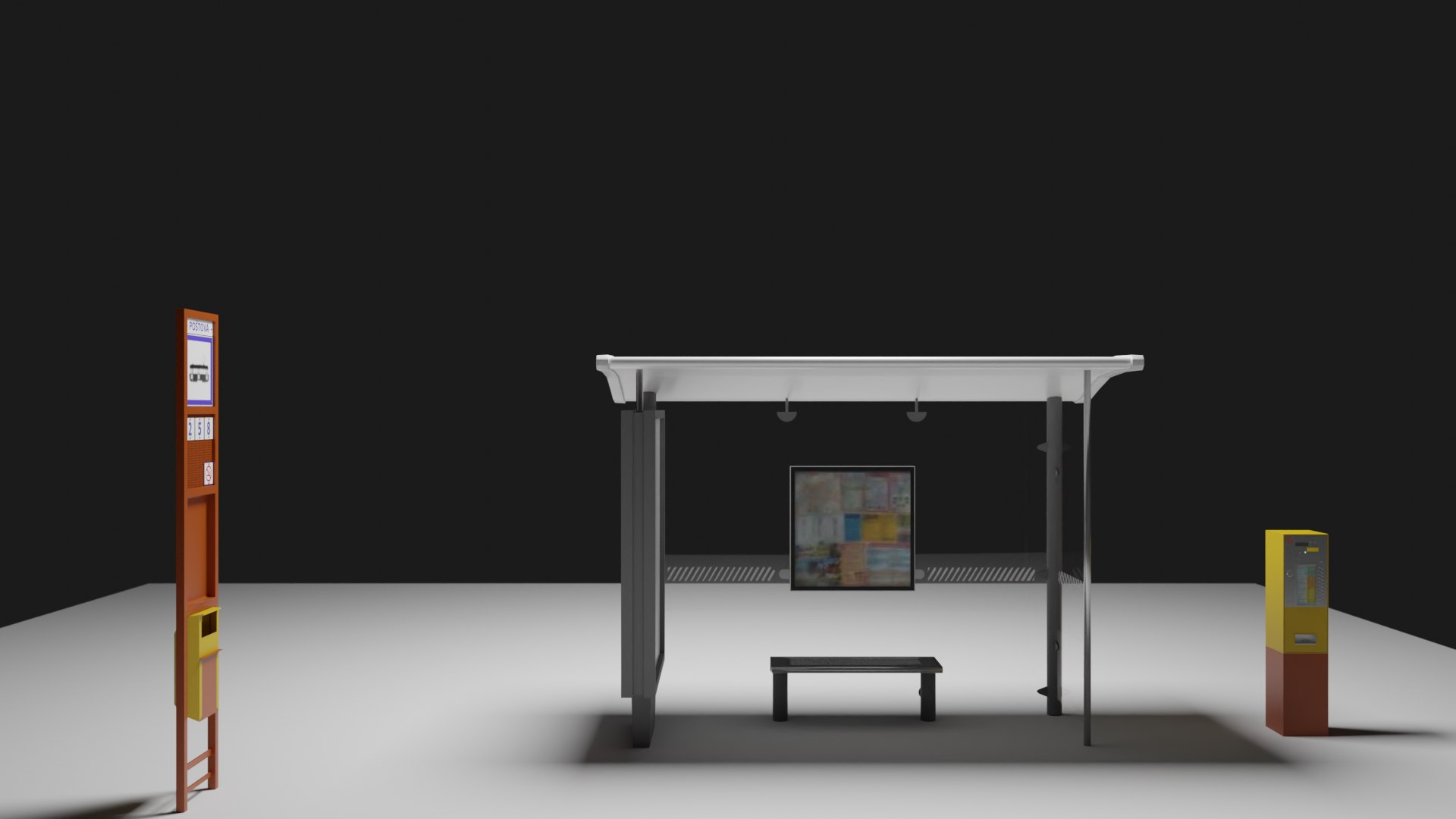 3D Bus Stop Model - TurboSquid 1966616