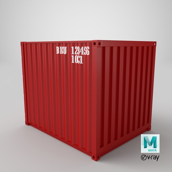 3D model 10Ft Cargo Container - Red - Clean - TurboSquid 1918568