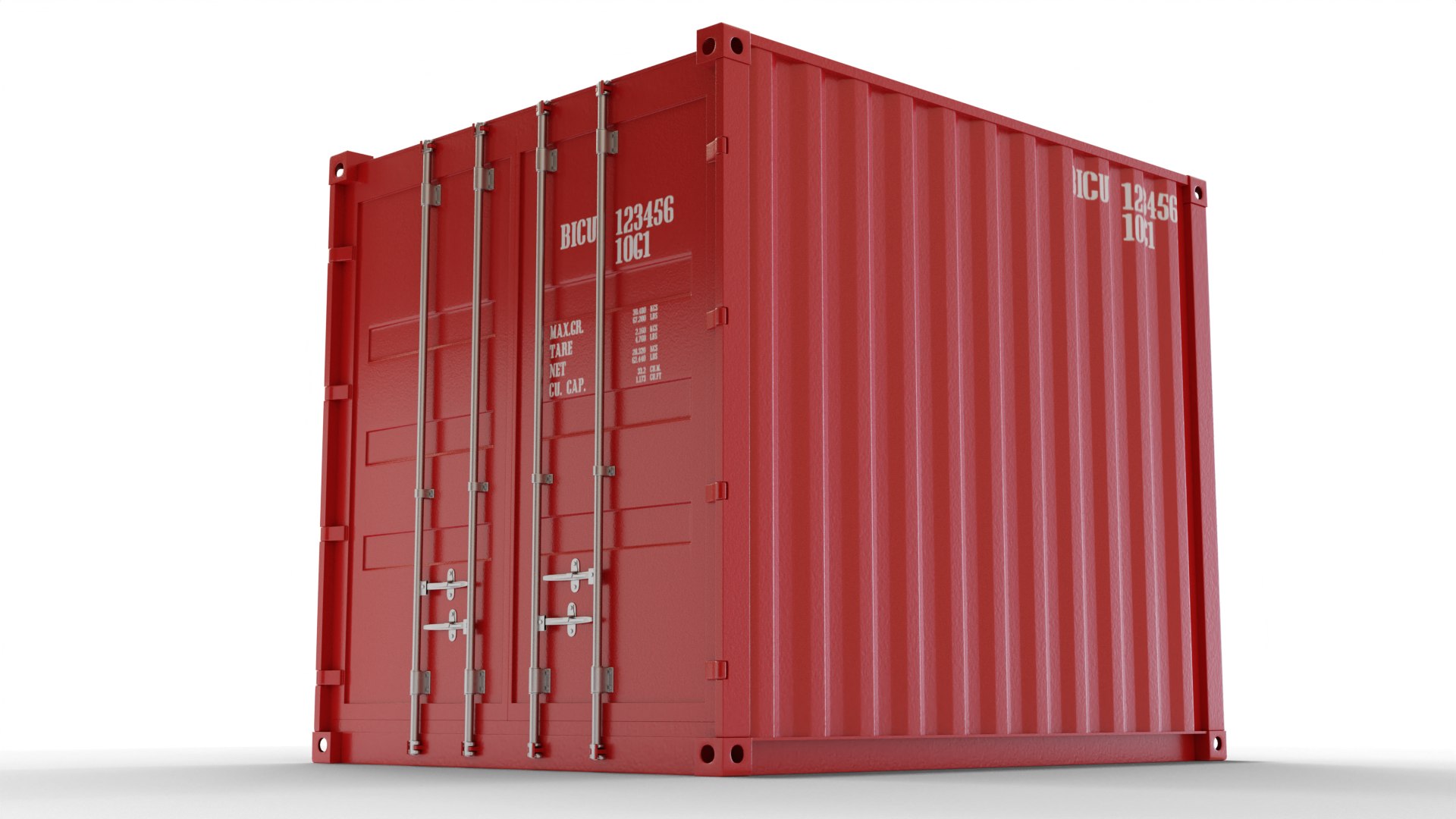3D Model 10Ft Cargo Container - Red - Clean - TurboSquid 1918568