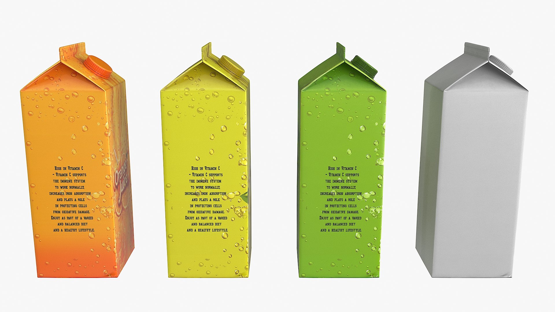 3D Juice Paper Box Packaging - TurboSquid 2390150