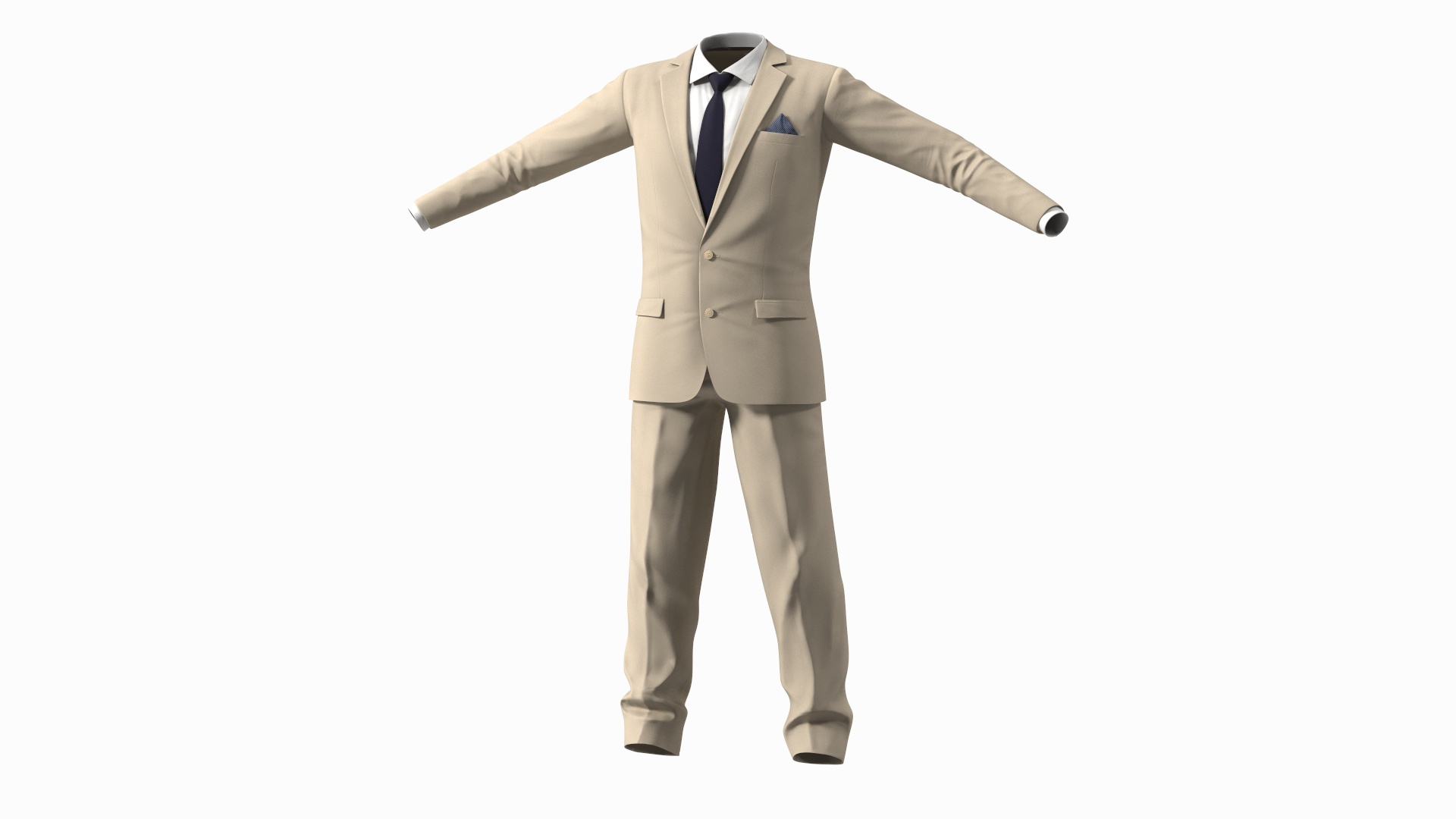 Beige Men Suit 3D Model - TurboSquid 2130551