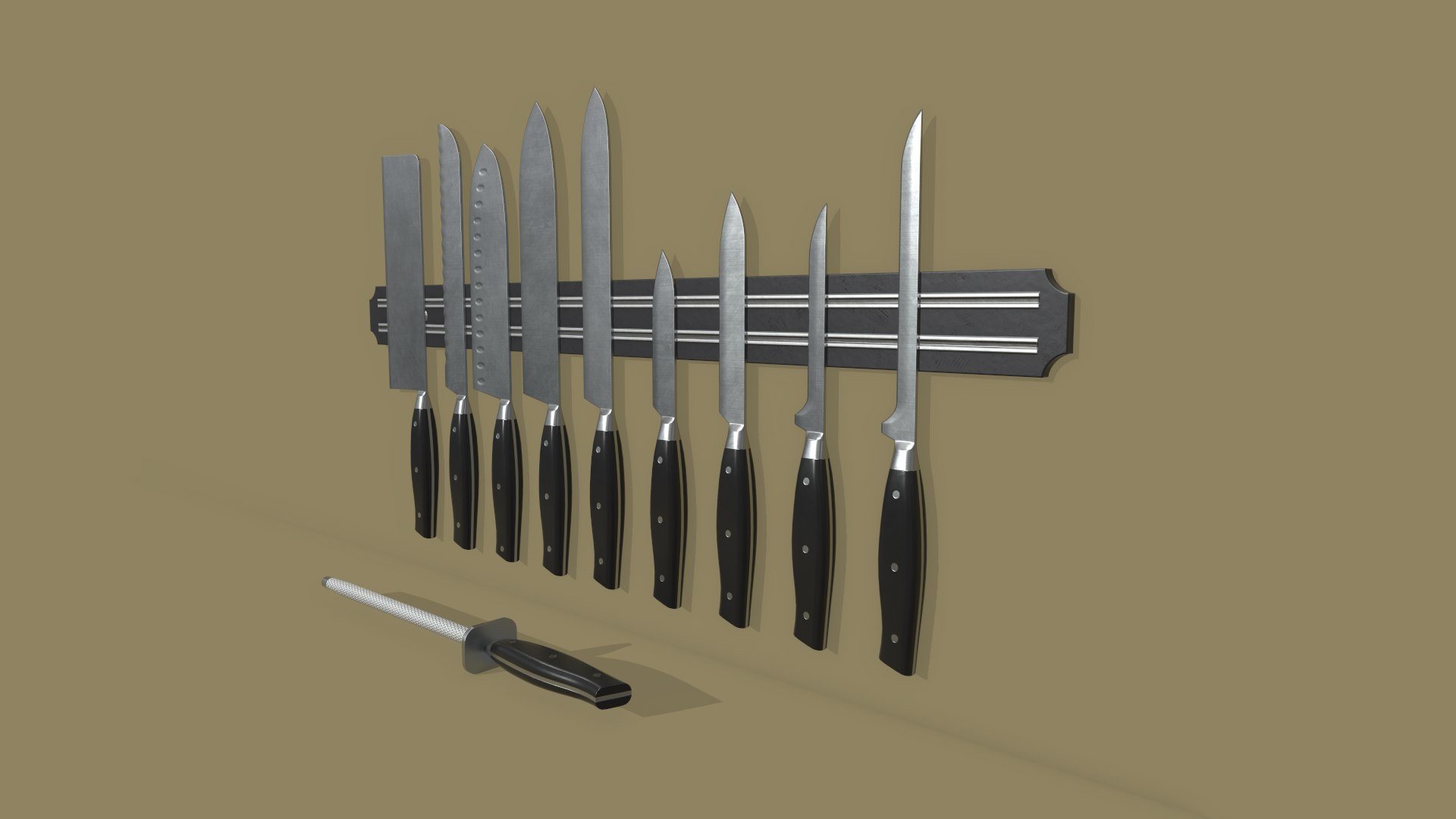 Low-poly Kitchen Knife Set 3D - TurboSquid 1709482