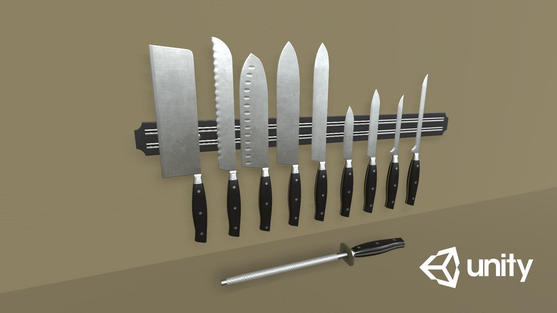 Low-poly Kitchen Knife Set 3D - TurboSquid 1709482