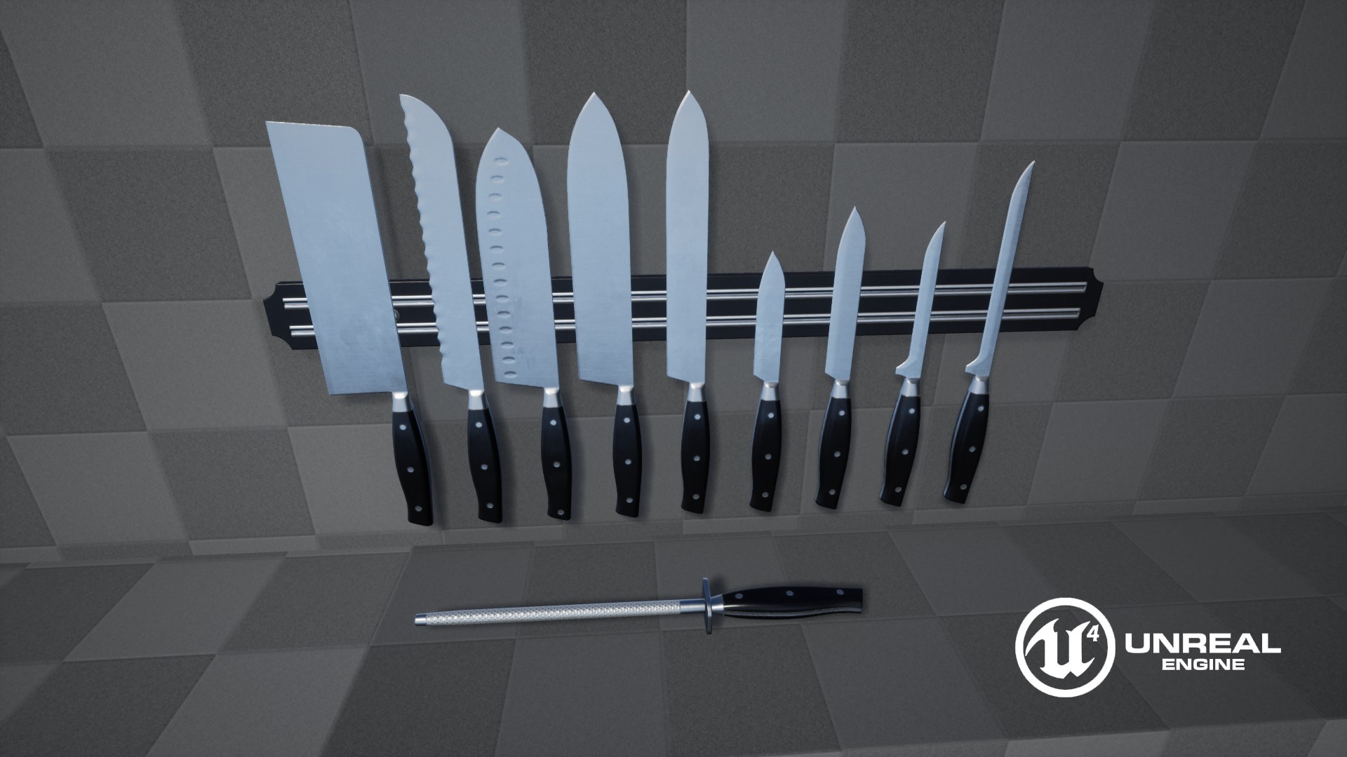 Low-poly Kitchen Knife Set 3D - TurboSquid 1709482