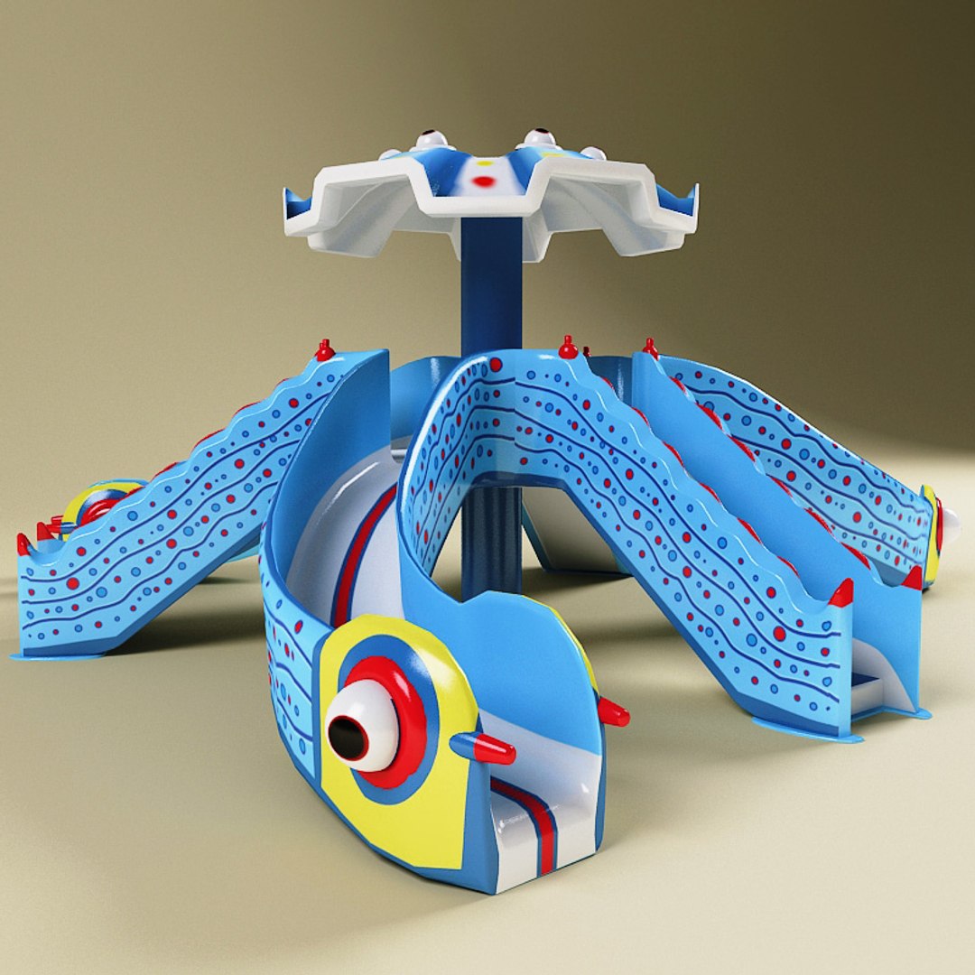 3d model water slides v1