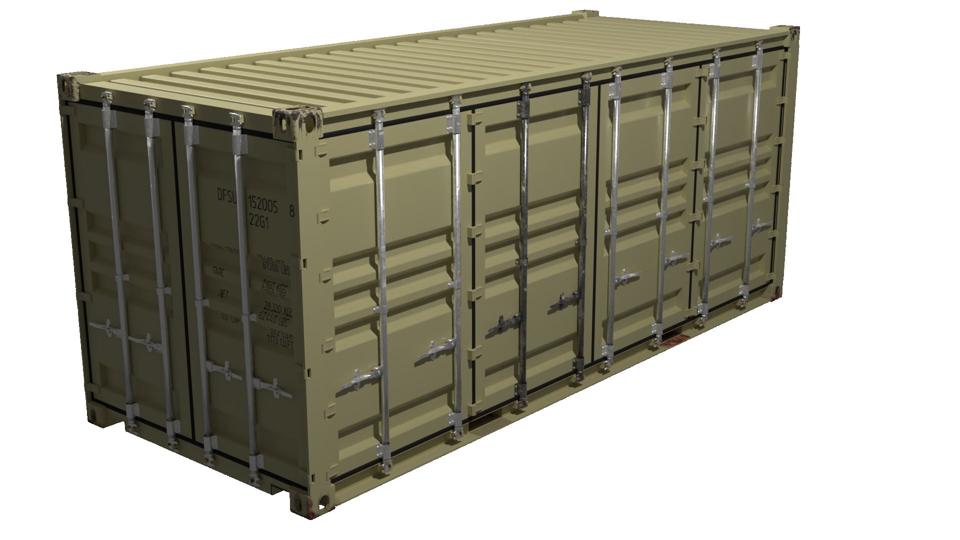 3D Container 20ft Set Model - TurboSquid 2018579