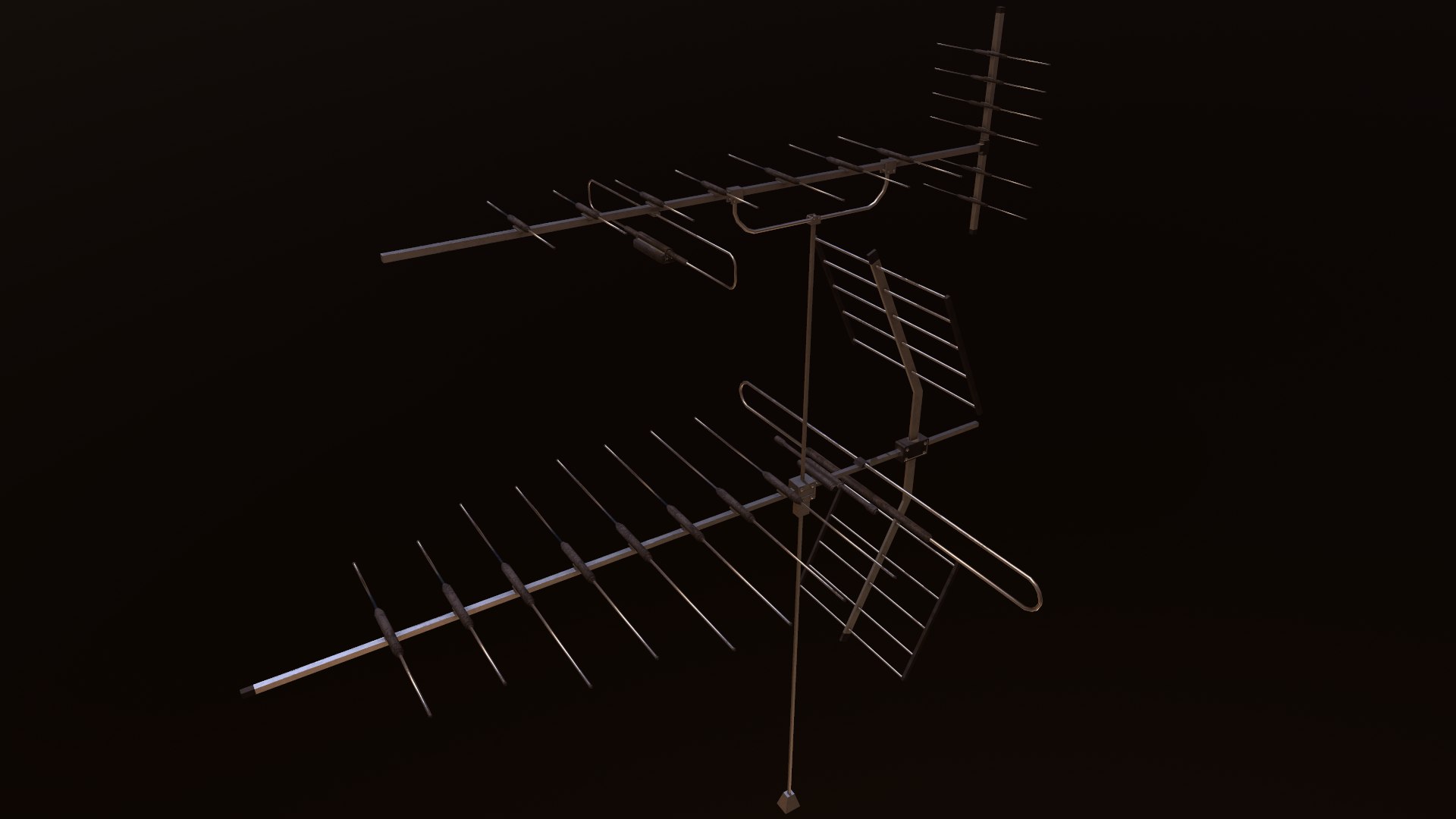 3D Low Poly Old Tv Antenna Model - TurboSquid 1735627