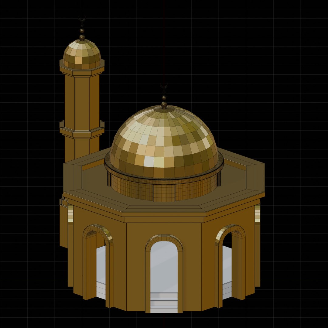 3D Hexagon Mosque - TurboSquid 2332525