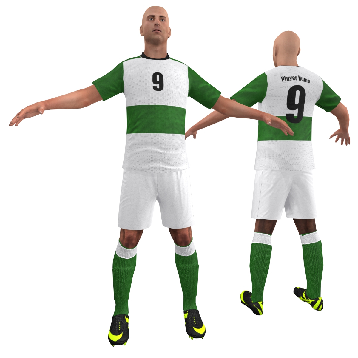 3d soccer pack characters stadiums model