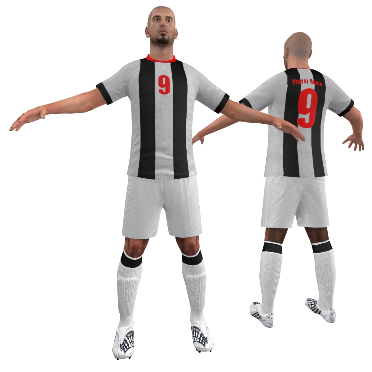 3d soccer pack characters stadiums model