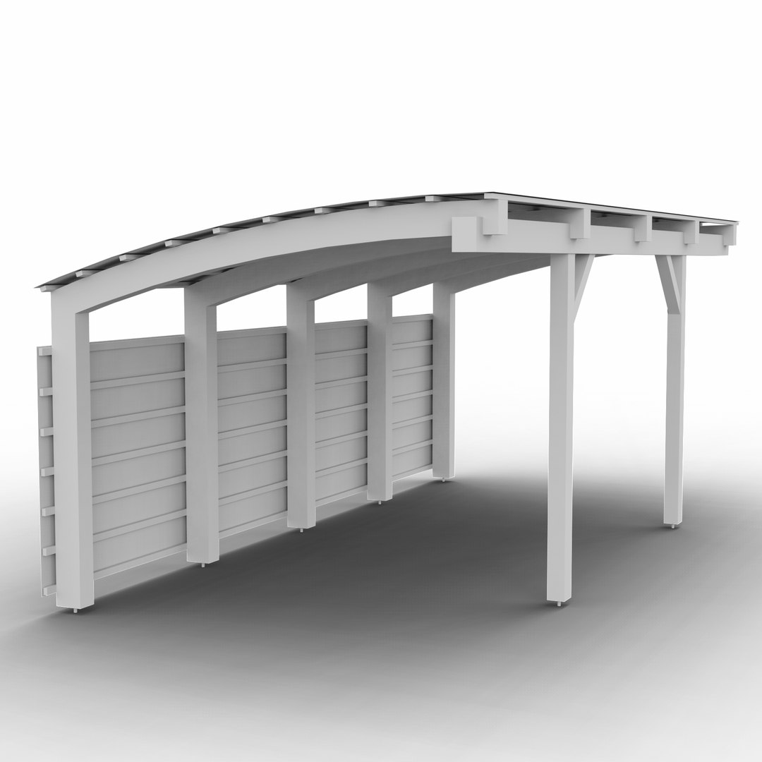 Carport wood 3D model - TurboSquid 1325029