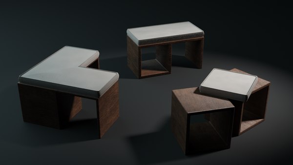 3D Simple Blocks and Benches Bundle - TurboSquid 1747253