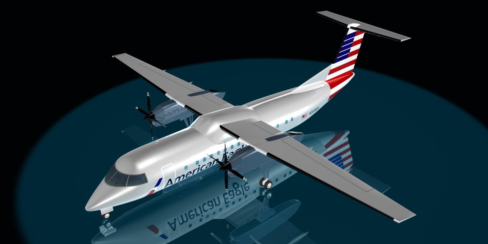 3d Model American Airlines Bombardier Dash