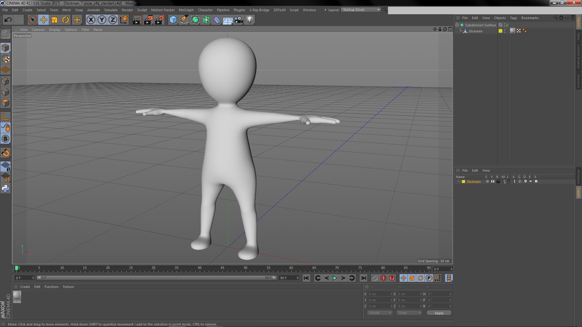 Stickman T-pose model - TurboSquid 1893592