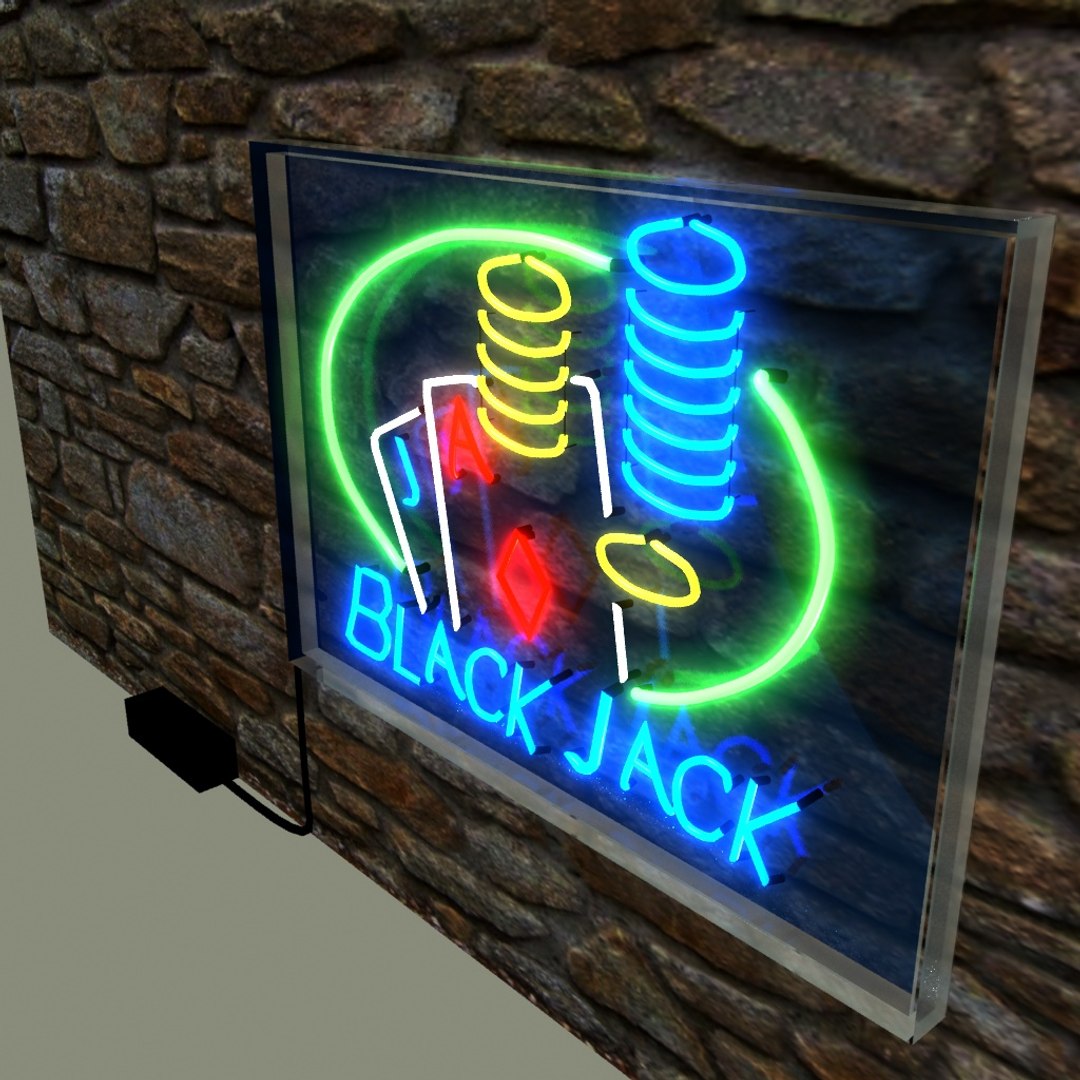 Blackjack Neon Sign 3D - TurboSquid 1390891