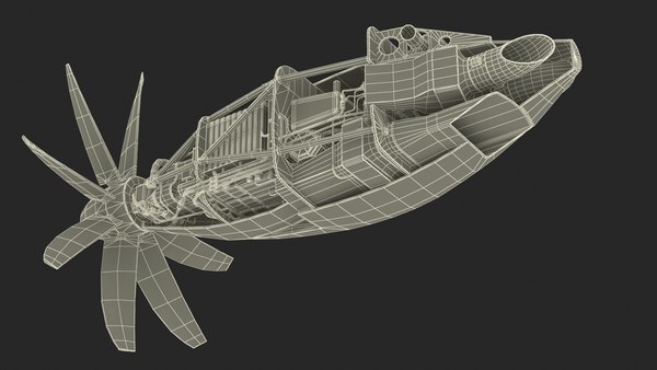 modelo 3d Corte transversal del motor de hidrógeno Airbus Zeroe ...