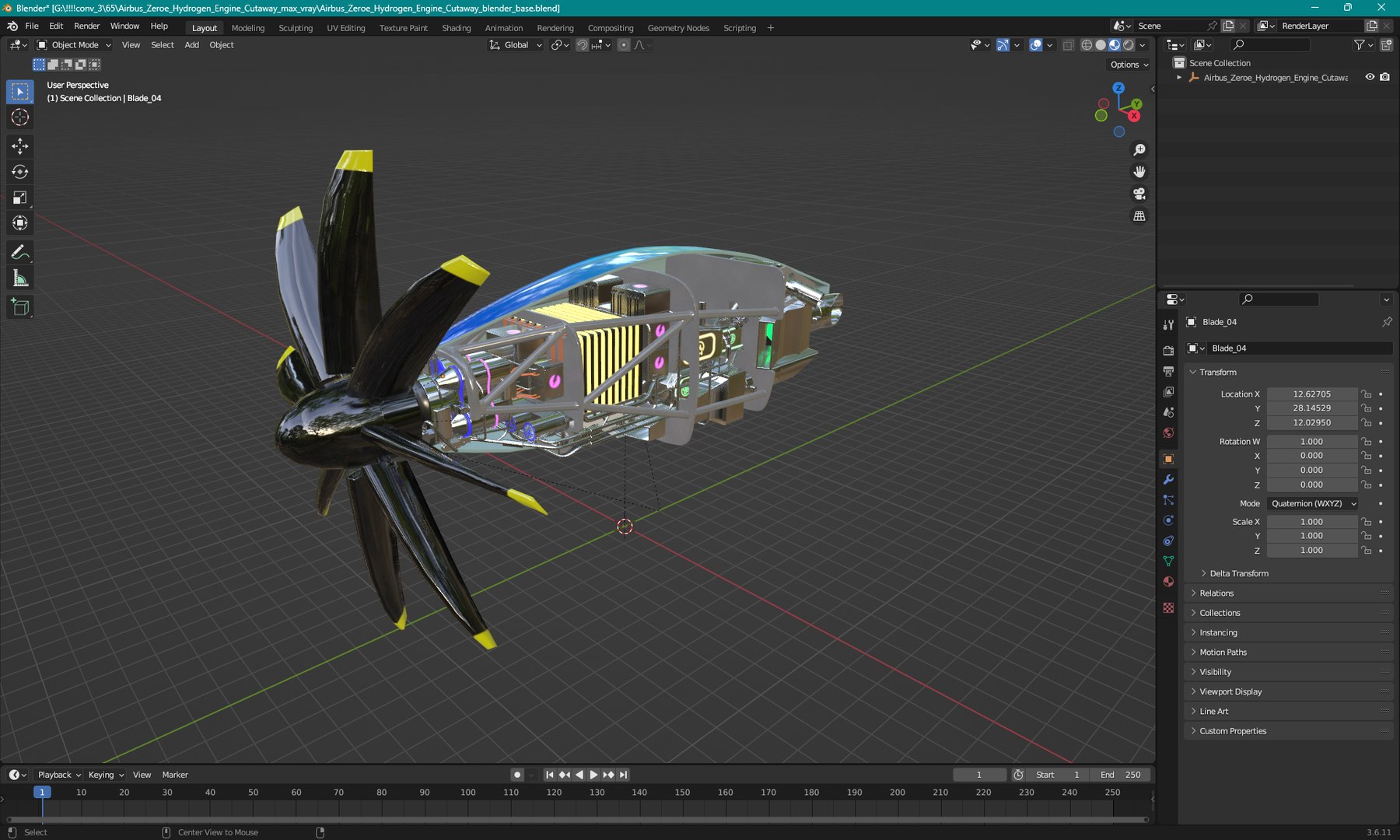 3D Airbus Zeroe Hydrogen Engine Cutaway - TurboSquid 2378186