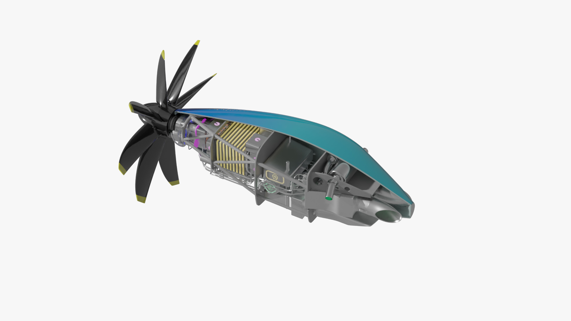 3D Airbus Zeroe Hydrogen Engine Cutaway - TurboSquid 2378186