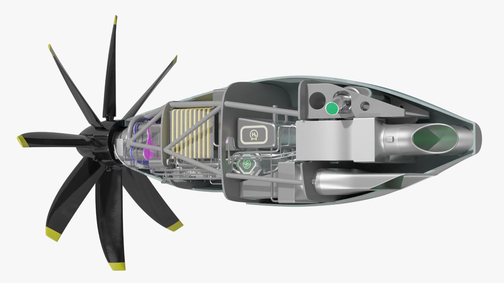 3D Airbus Zeroe Hydrogen Engine Cutaway - TurboSquid 2378186