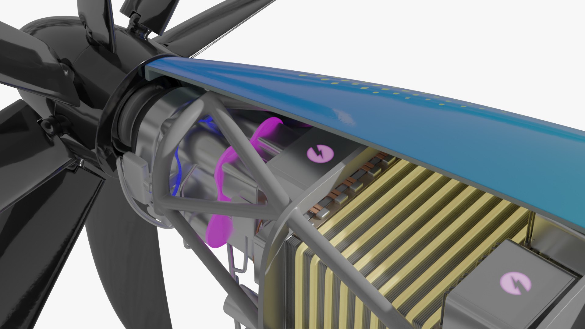 3D Airbus Zeroe Hydrogen Engine Cutaway - TurboSquid 2378186
