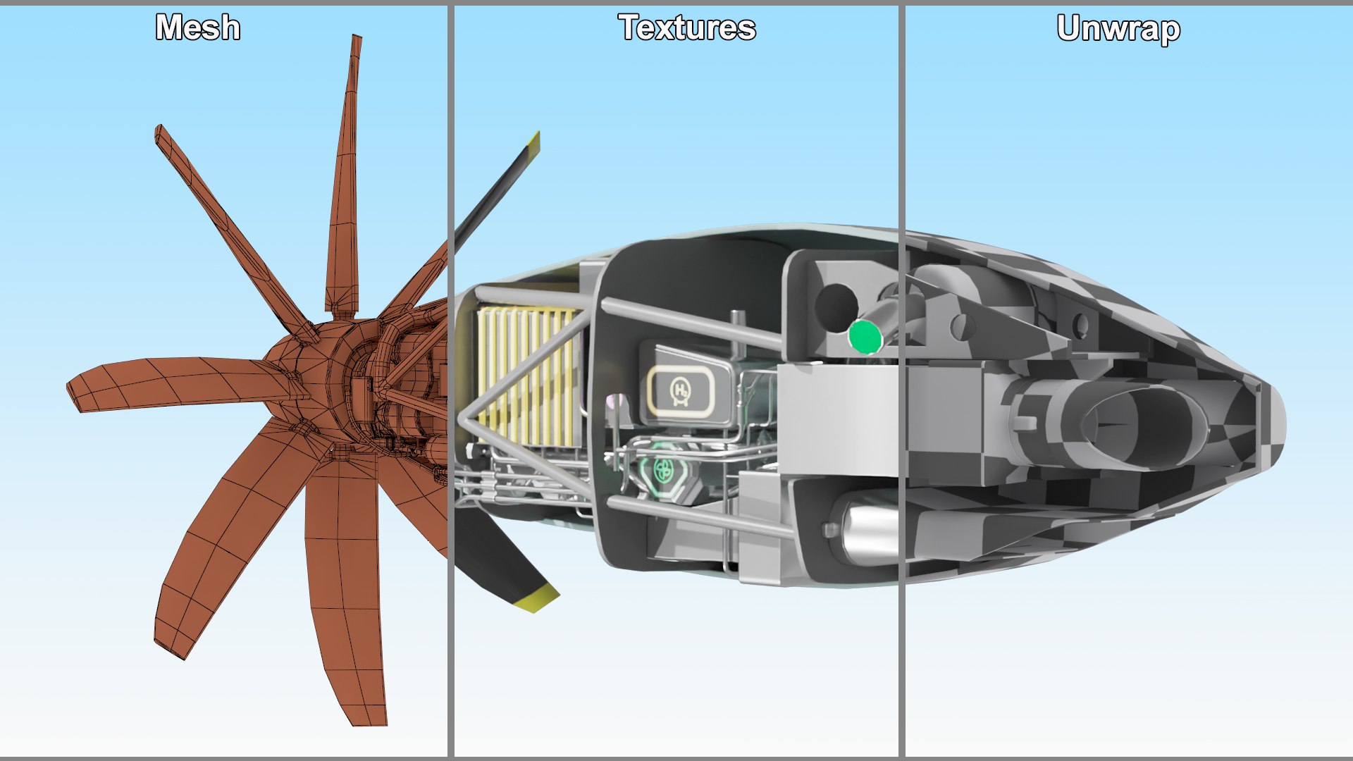 3D Airbus Zeroe Hydrogen Engine Cutaway - TurboSquid 2378186