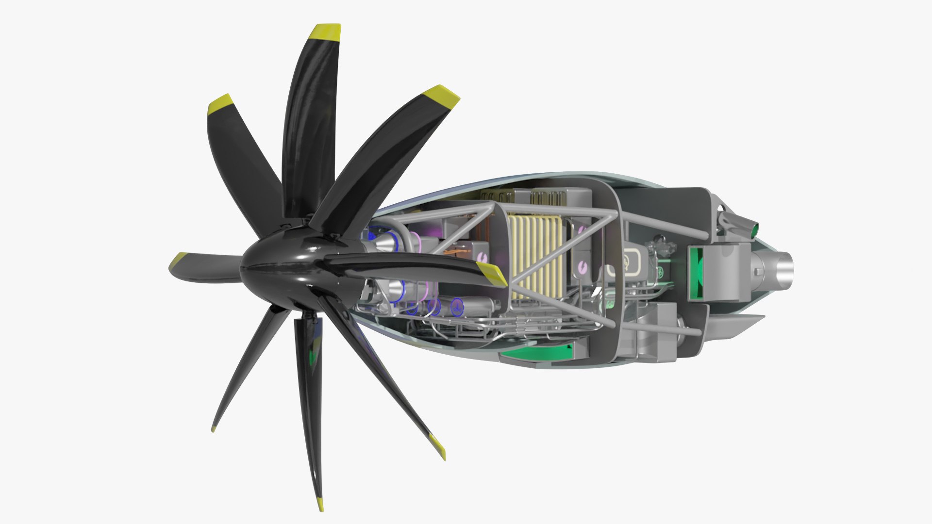 3D Airbus Zeroe Hydrogen Engine Cutaway - TurboSquid 2378186