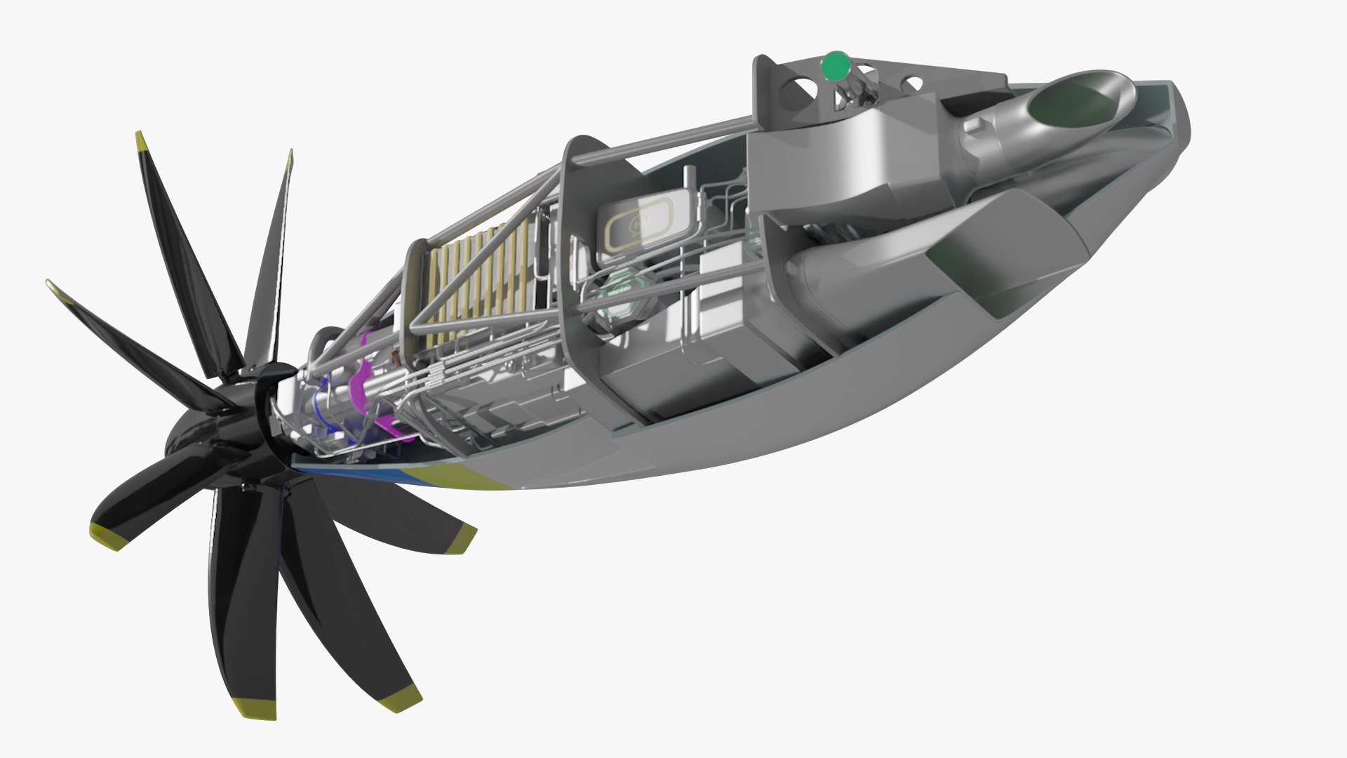 3D Airbus Zeroe Hydrogen Engine Cutaway - TurboSquid 2378186