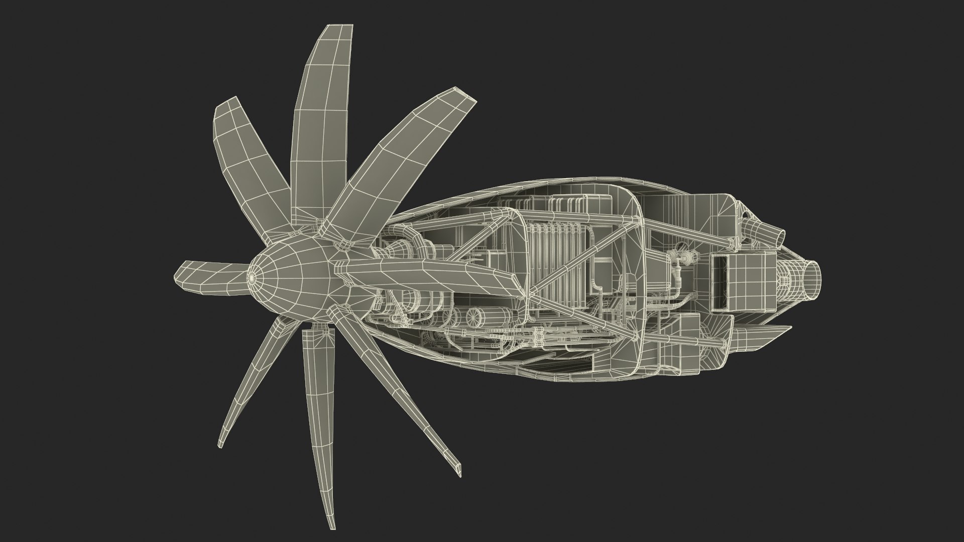 3D Airbus Zeroe Hydrogen Engine Cutaway - TurboSquid 2378186