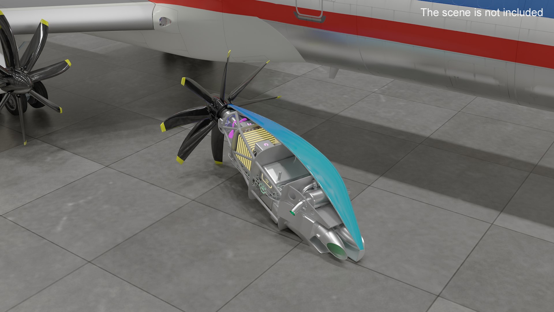 3D Airbus Zeroe Hydrogen Engine Cutaway - TurboSquid 2378186