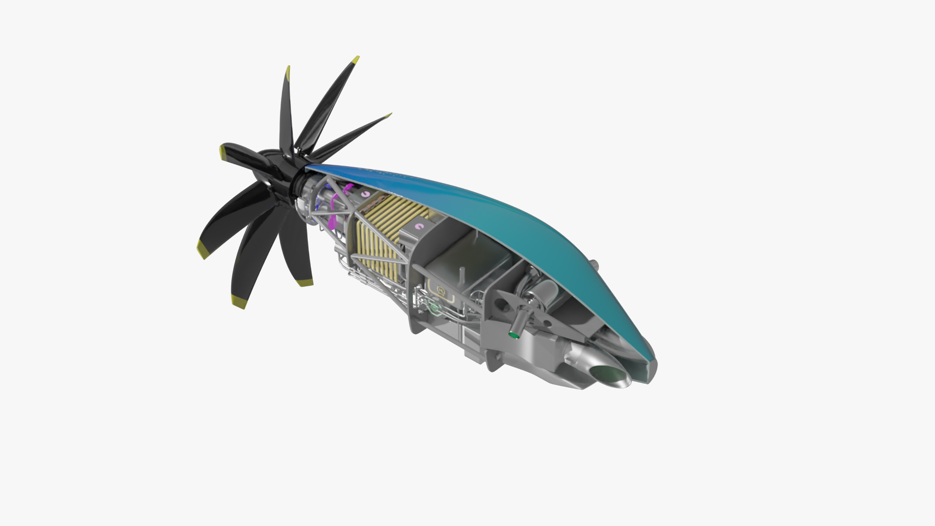 3D Airbus Zeroe Hydrogen Engine Cutaway - TurboSquid 2378186