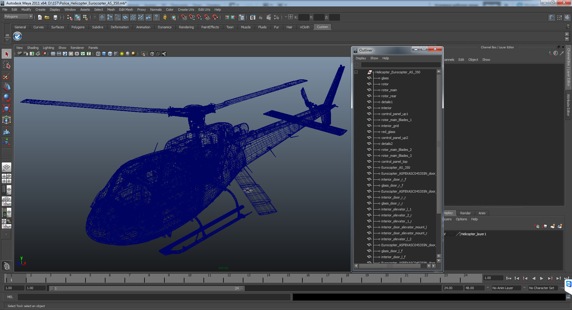 modelo 3d Helicóptero utilitario ligero Eurocopter AS 350 - TurboSquid ...