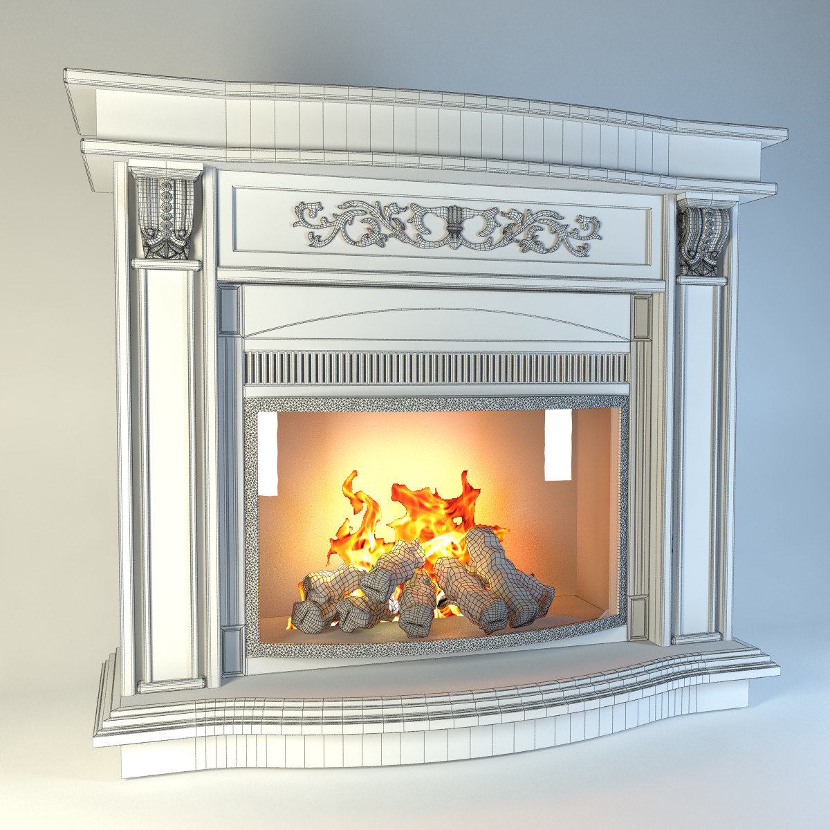 3d model of fireplace
