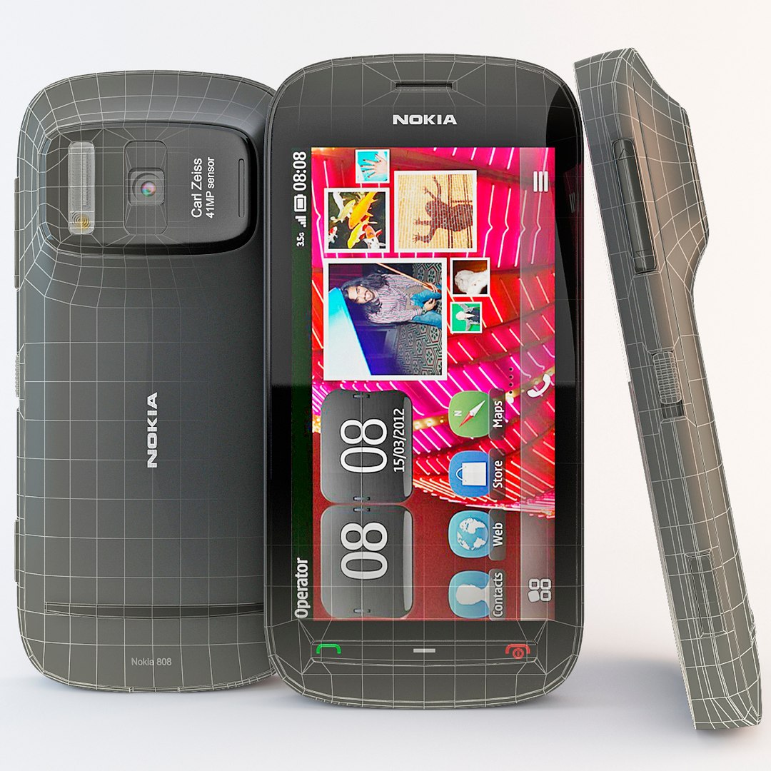 3d model of black nokia 808 pureview