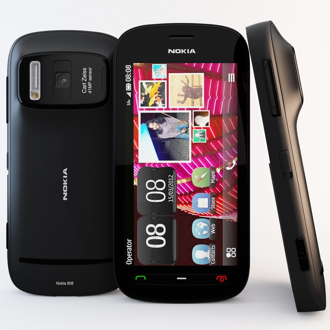 3d model of black nokia 808 pureview