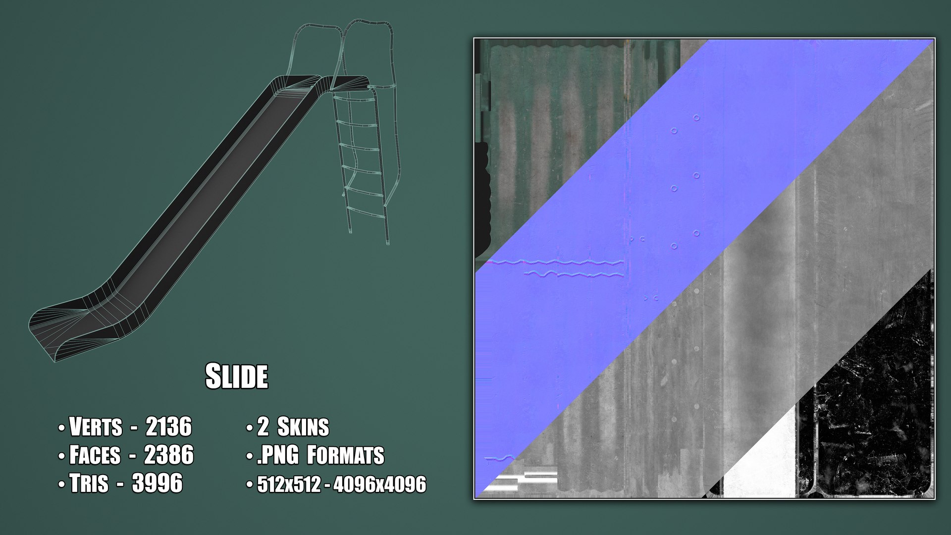 Painted Playground Slide 3D Model - TurboSquid 2153786