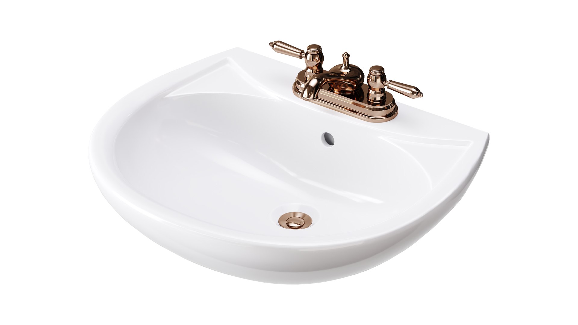 3D Model Ondine Pedestal White Washbasin - TurboSquid 2303546