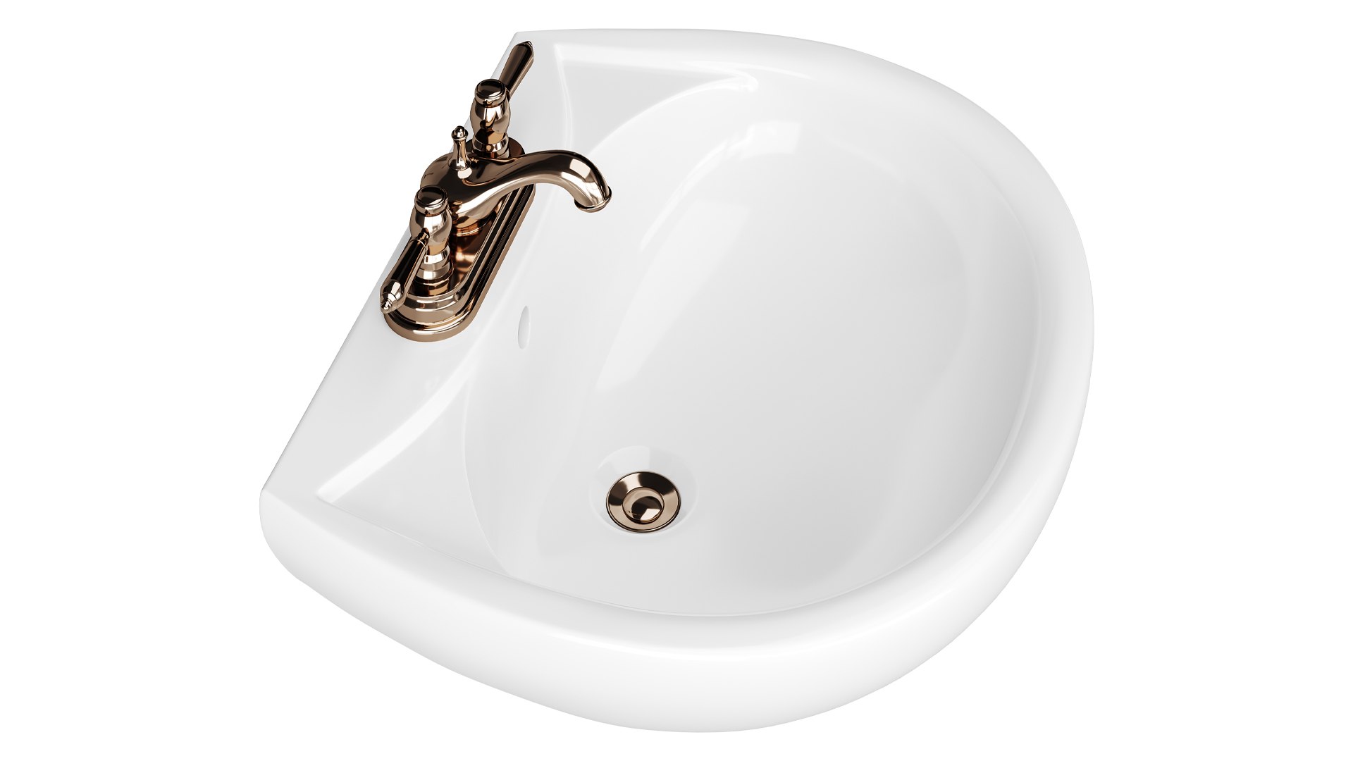 3D Model Ondine Pedestal White Washbasin - TurboSquid 2303546