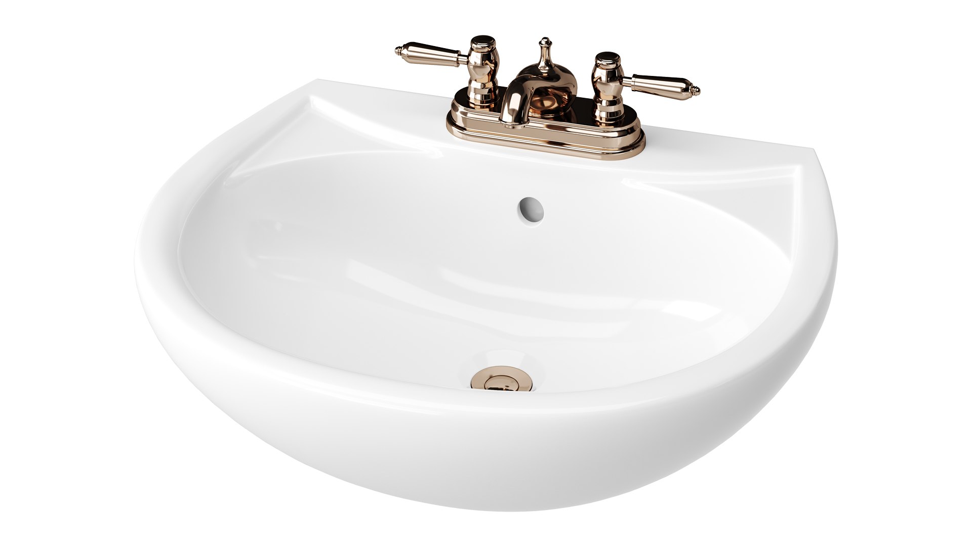 3D Model Ondine Pedestal White Washbasin - TurboSquid 2303546