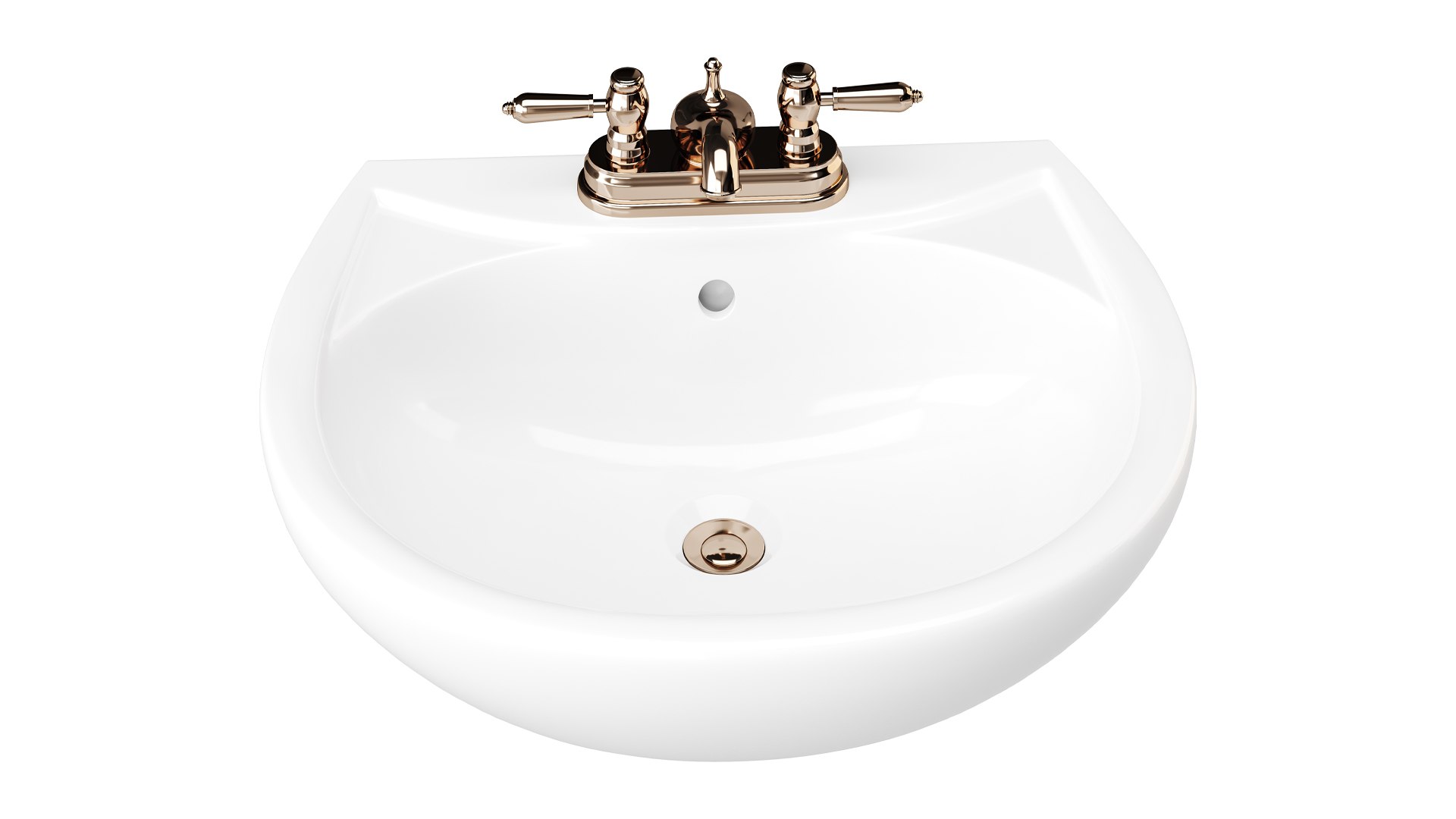 3D Model Ondine Pedestal White Washbasin - TurboSquid 2303546