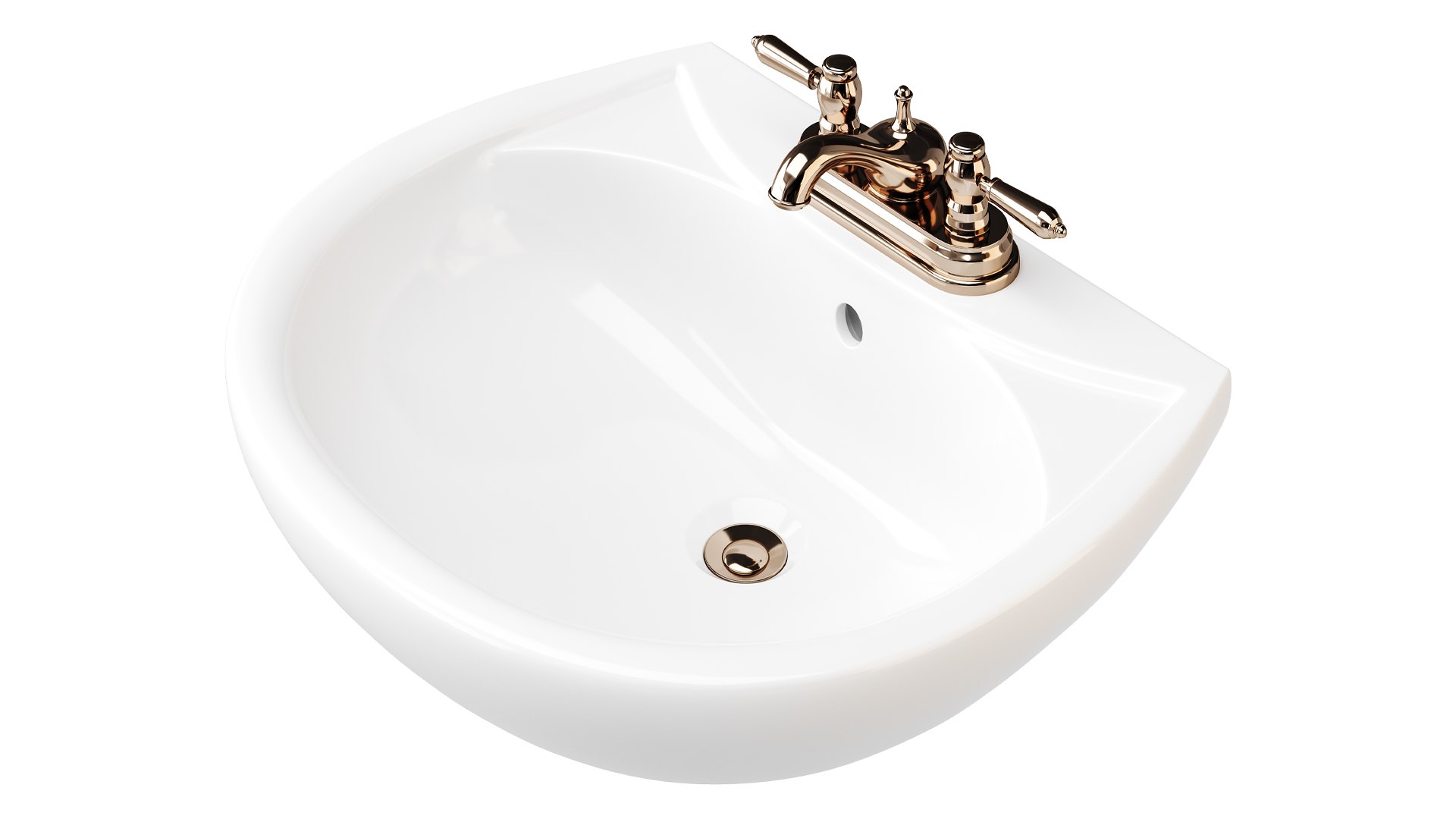 3D Model Ondine Pedestal White Washbasin - TurboSquid 2303546