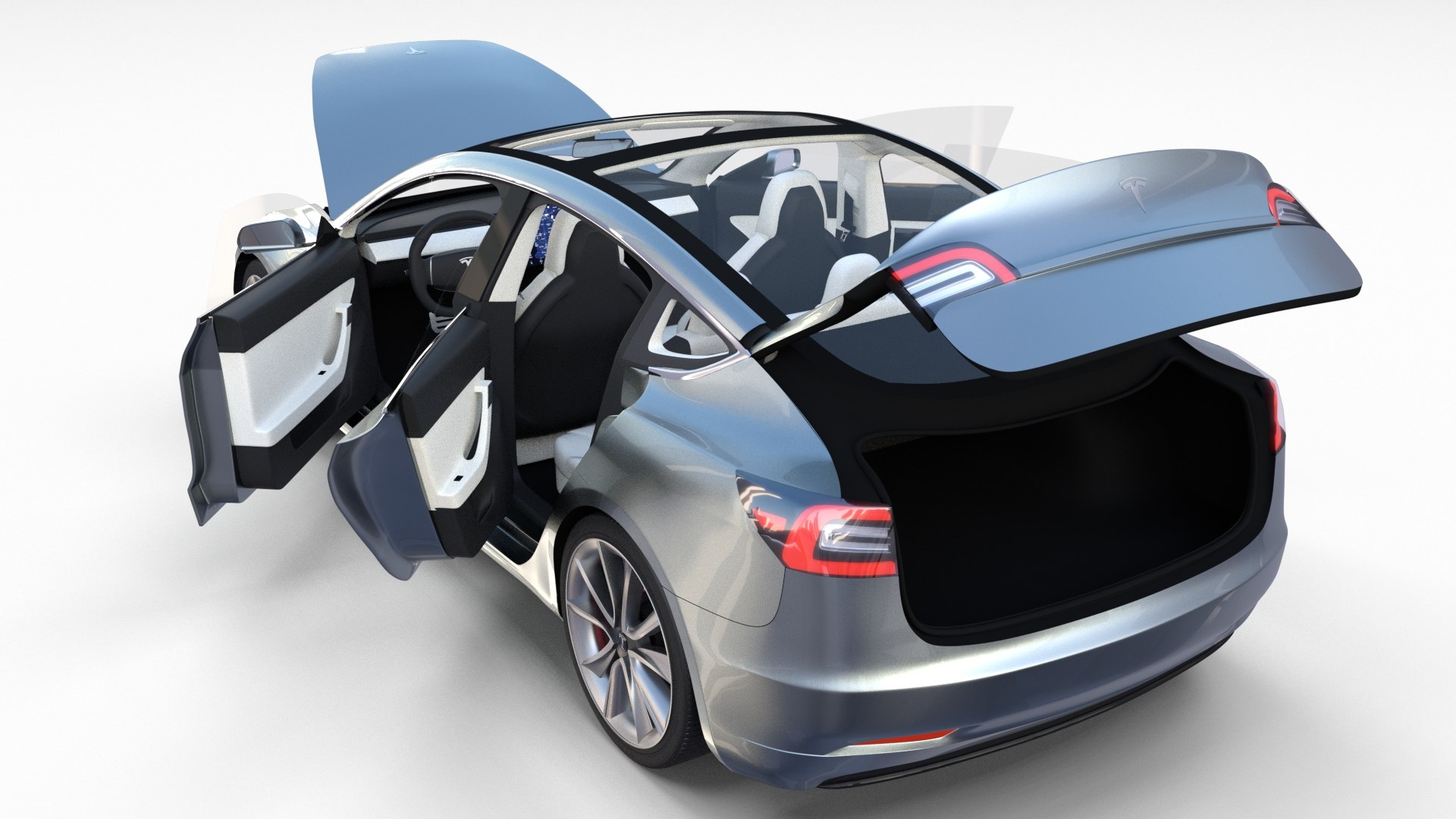 obj tesla 3 interior