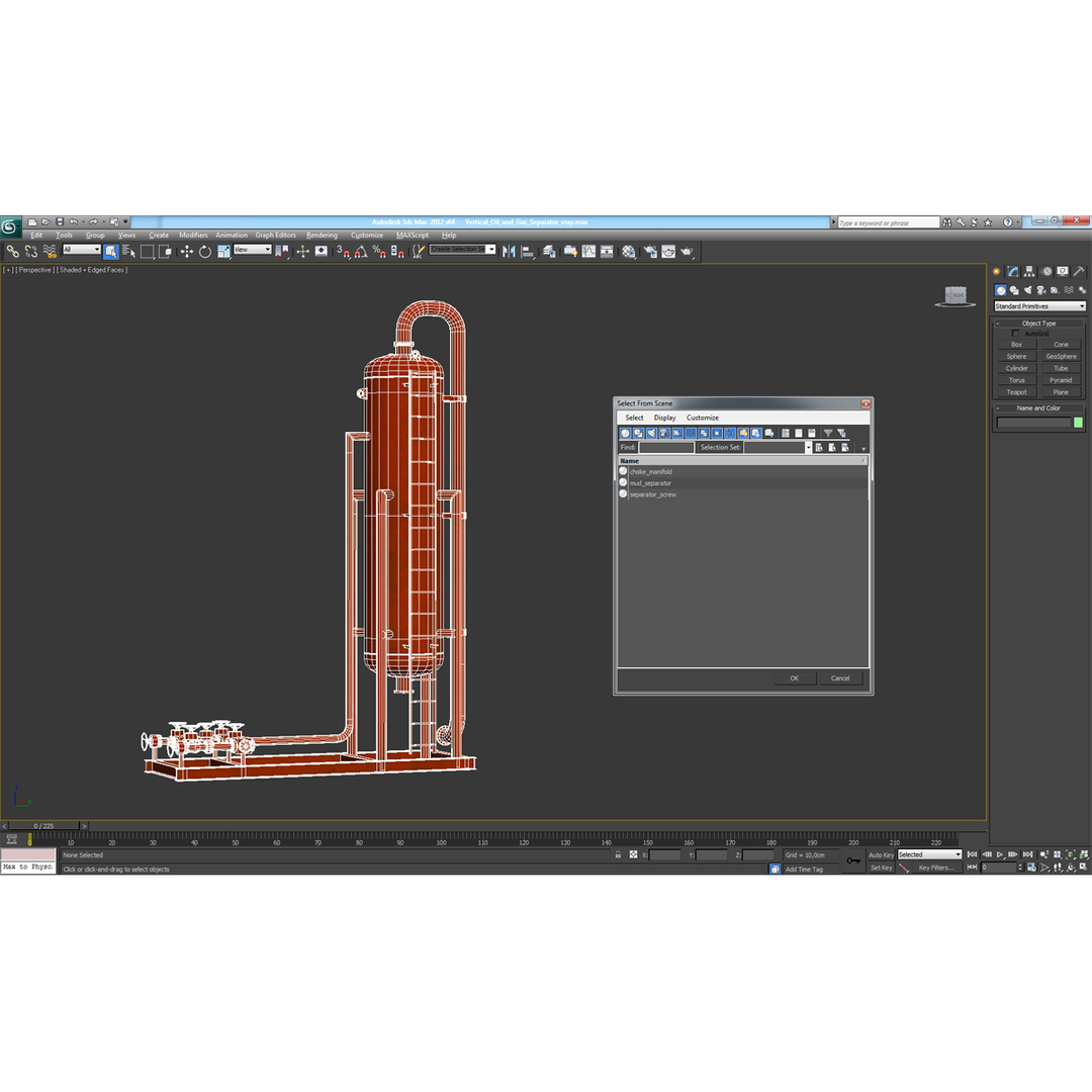 vertical oil gas separator 3d model