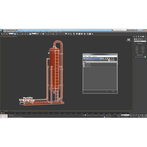 vertical oil gas separator 3d model