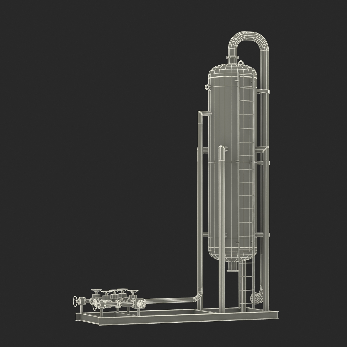 vertical oil gas separator 3d model