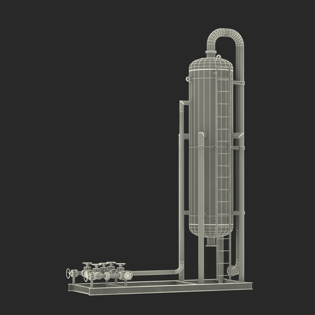vertical oil gas separator 3d model