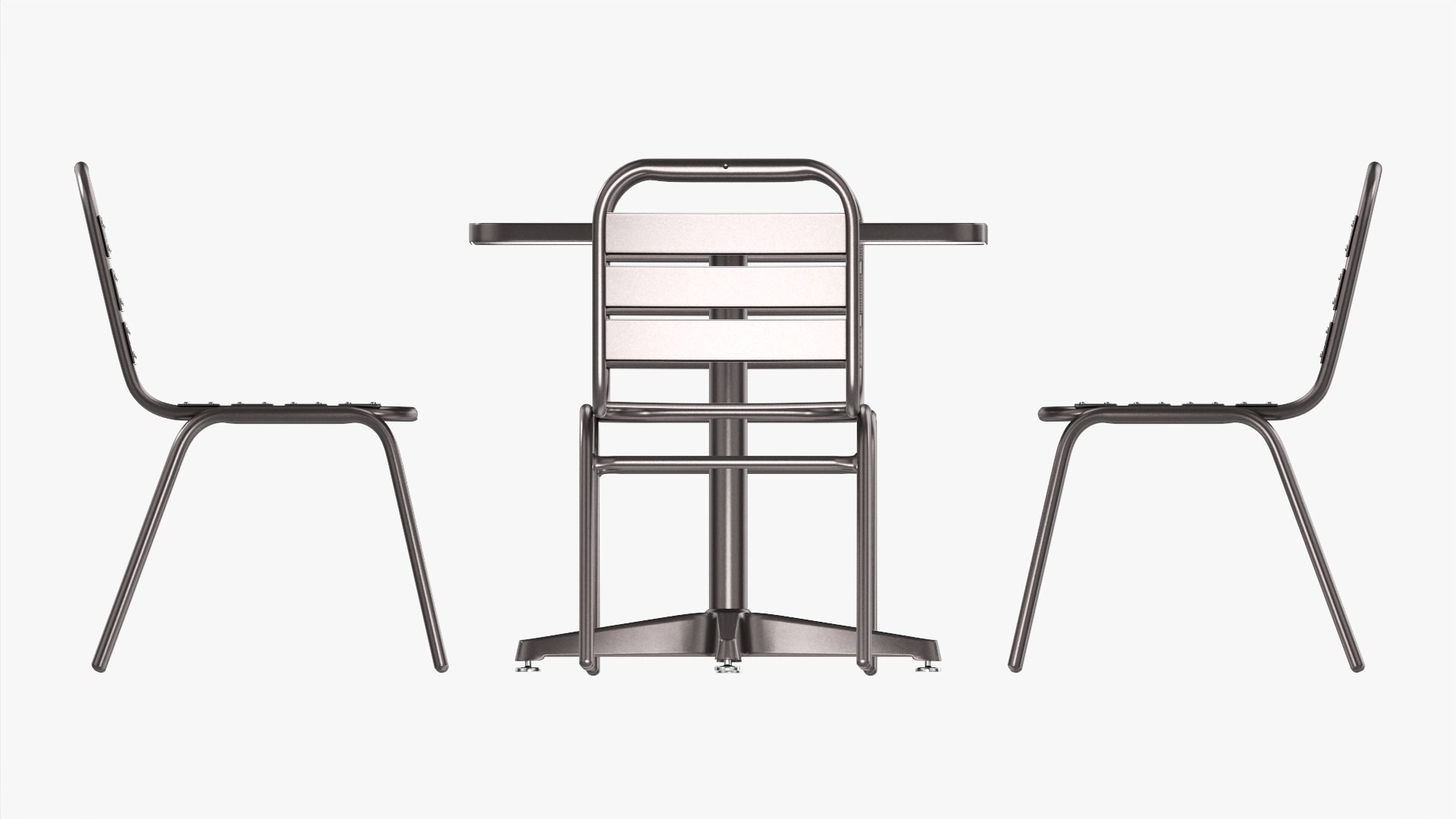 Square Metal Dining Table With Chairs 3D - TurboSquid 1842373