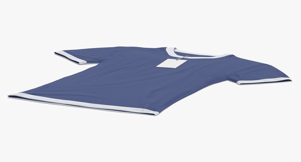 Female Crew Neck Laiying With Tag White and Dark Blue 01 3D model ...